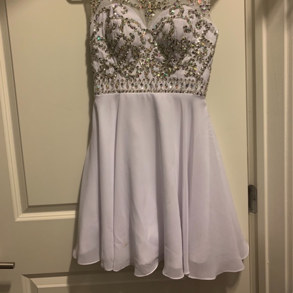 Dresses | White Rhinestone Formal Homecoming Dress | Poshmark